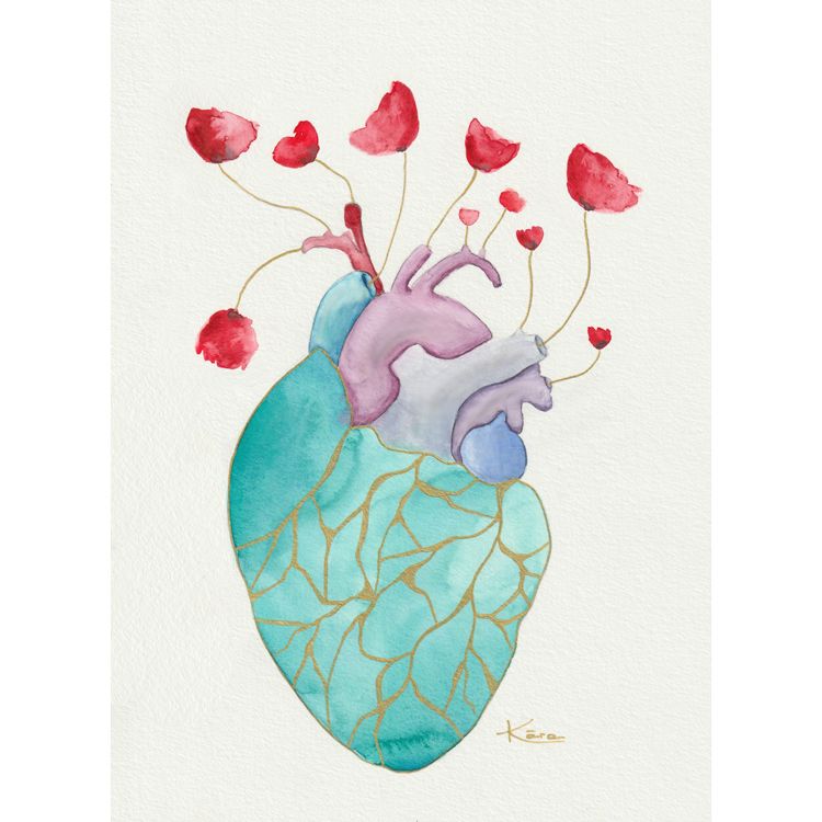 Kintsugi - Corazón con flores - Kàra Triviño